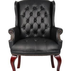 Boss Office Products Wingback Traditional Guest Chair in Black