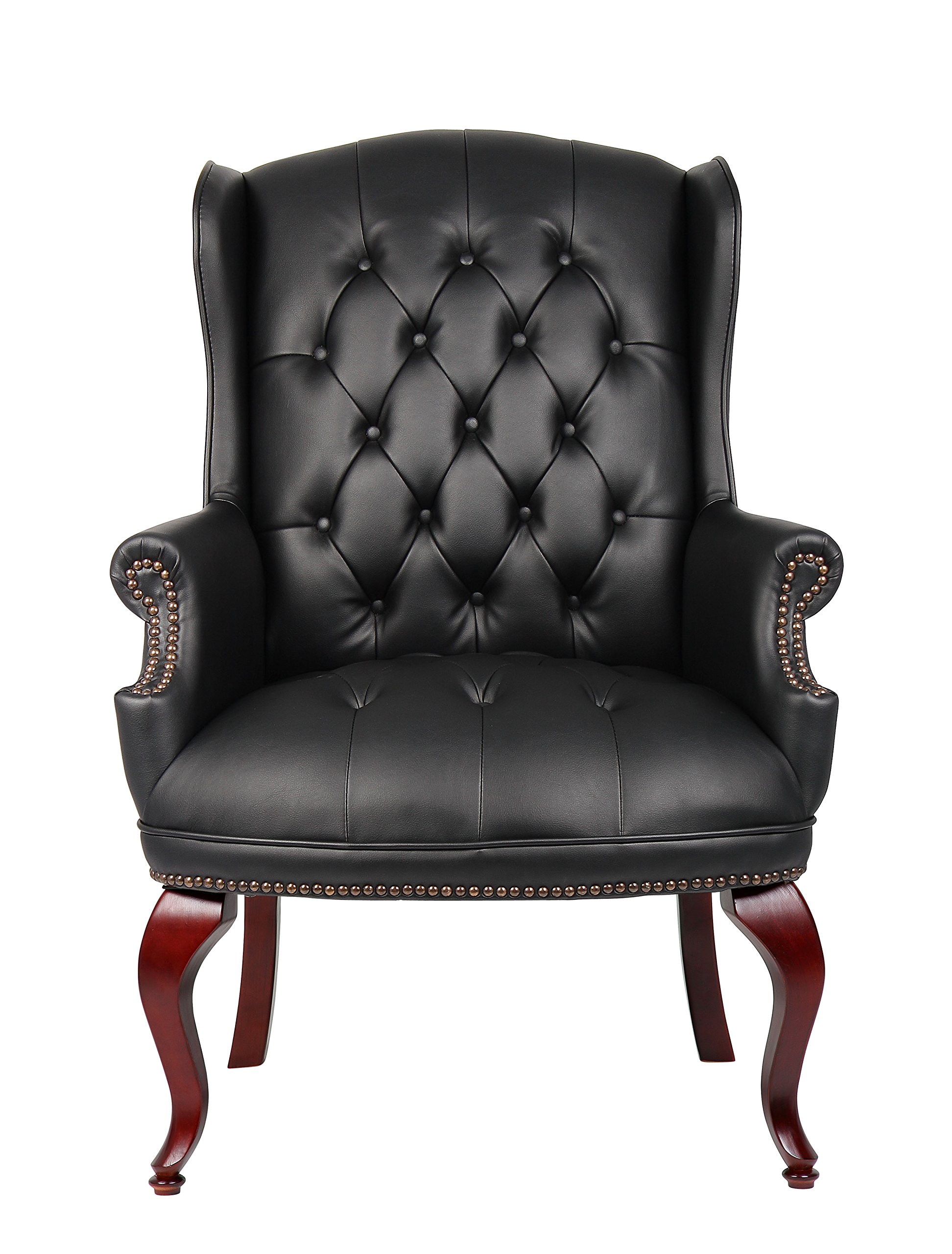 Boss Office Products Wingback Traditional Guest Chair in Black