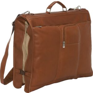 piel leather elite garment bag, saddle, one size