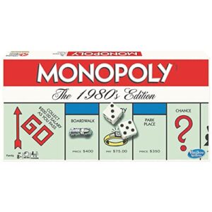 monopoly the 1980's edition with original 1980's artwork & components incl. all classic tokens, by winning moves games usa, classic family board game with classic tokens, for 2 to 8 players, ages 8+