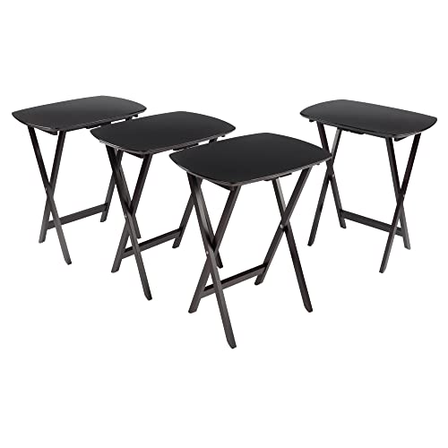 Winsome Wood Single Oversized TV Tables, Oblong, Espresso, Set of 4