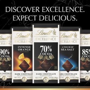 Lindt EXCELLENCE 90% Cocoa Dark Chocolate Bar, Dark Chocolate Candy, 3.5 oz. (12 Pack)