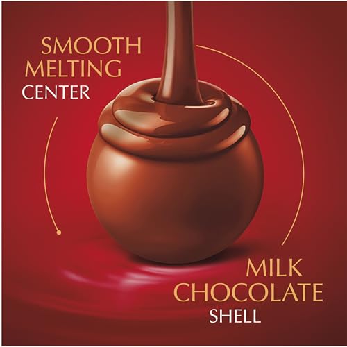 Lindt LINDOR Milk Chocolate Candy Truffles, Milk Chocolate with Smooth, Melting Truffle Center, 25.4 oz., 60 Count