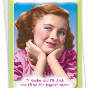 NobleWorks -1 Funny Birthday Card for Women - Inappropriate Grown-Up Humor, Hilarious Birthdays (Buyer Discretion Advised) - Biggest Wh-re 0908