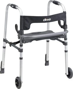 drive medical 10233 clever lite foldable rollator walker, gray