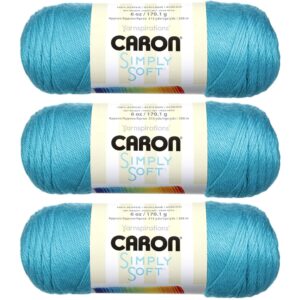 caron simply soft brites yarn (3-pack) blue mint h9700b-9608