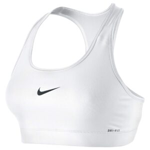 nike women's victory compression sports bra, white/black, medium