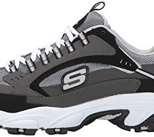 Skechers Sport Men's Stamina Nuovo Cutback Lace-Up Sneaker,Charcoal/Black,11 M US