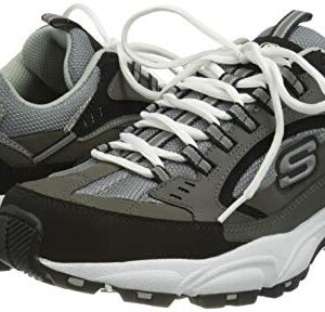 Skechers Sport Men's Stamina Nuovo Cutback Lace-Up Sneaker,Charcoal/Black,11 M US