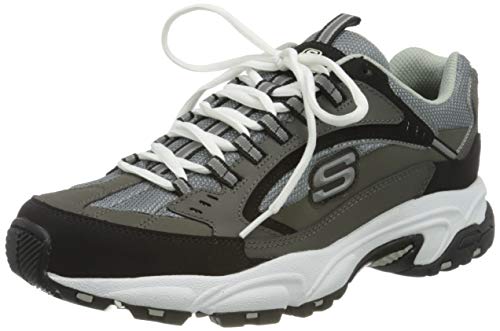 Skechers Sport Men's Stamina Nuovo Cutback Lace-Up Sneaker,Charcoal/Black,11 M US