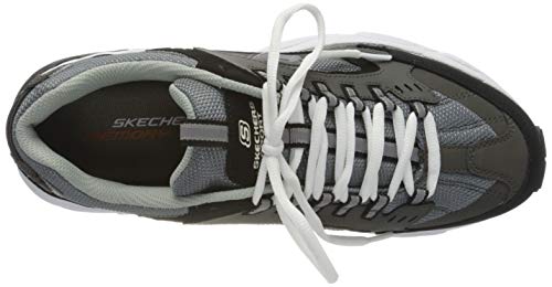 Skechers Sport Men's Stamina Nuovo Cutback Lace-Up Sneaker,Charcoal/Black,11 M US