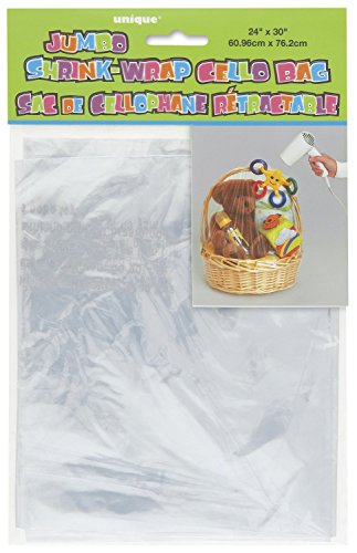 Clear Jumbo Shrink Wrap Cellophane Bag - 24" x 30" - Perfect for Gift Baskets, Birthday, Baby Shower, Bridal Shower & More (1 Roll)