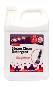 capture professional steam clean detergent for all machines - home, car, dogs & cats pet carpet cleaner solution - strength odor eliminator, stains spot remover (1 gallon)