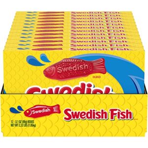 swedish fish soft & chewy candy, 12 - 3.1 oz boxes