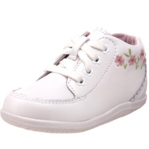 stride rite baby girls srt emilia first walker shoe, white, 3 infant