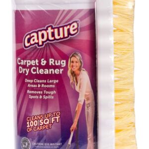 Capture Carpet & Rug Dry Cleaner w/Brush - Dogs & Cats Pet, Home, Car, Carpet Cleaner Powder - Strength Odor Eliminator, Stains Spot Remover, Non Liquid & No Harsh Chemical (1 lb)