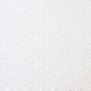 brewster 148-32817 victorian tin ceiling paintable wallpaper, white