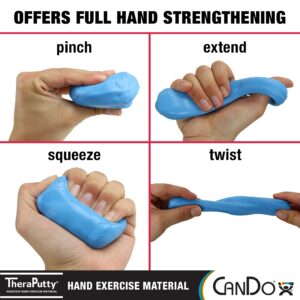 CanDo TheraPutty Standard 4oz Blue Firm Hand Exercise Putty For Rehabilitation, Exercises, Hand Therapy, Strengthening, Motor Skills, Stress Relief