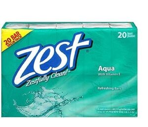 :zest bar soap aqua 4oz bar soaps - 20 bar