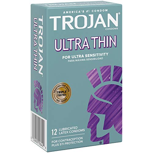 Trojan Ultra Thin Premium Lubricated Condoms - 12 Count