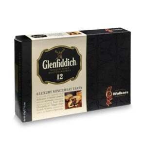 walker’s shortbread glenfiddich mincemeat tarts - 6 count (pack of 2) - mince pies infused with glenfiddich single-malt scotch whisky - luxury holiday treats and dessert from scotland