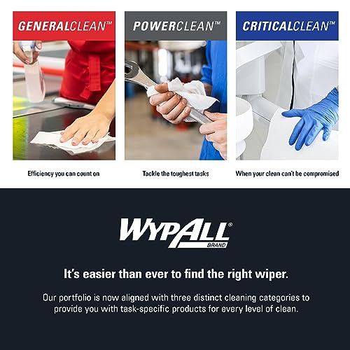 WypAll Power Clean X80 Heavy Duty Cloths (41043), Extended Use Cloths Jumbo Roll, Blue, 475 Sheets / Roll; 1 Roll / Case,8347