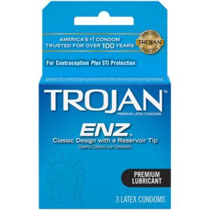 trojan enz lubricated size 3s trojan enz lubricated latex condoms 3ct