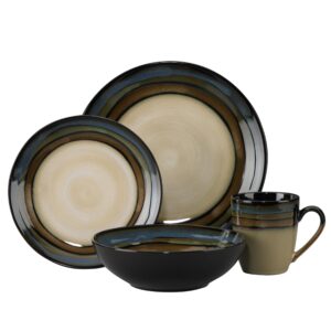 pfaltzgraff galaxy blue 16-piece stoneware dinnerware set, service for 4