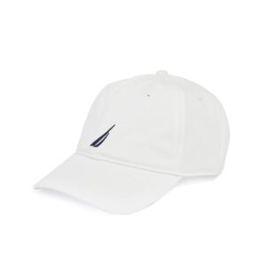 nautica mens twill 6-panel cap, white, one size