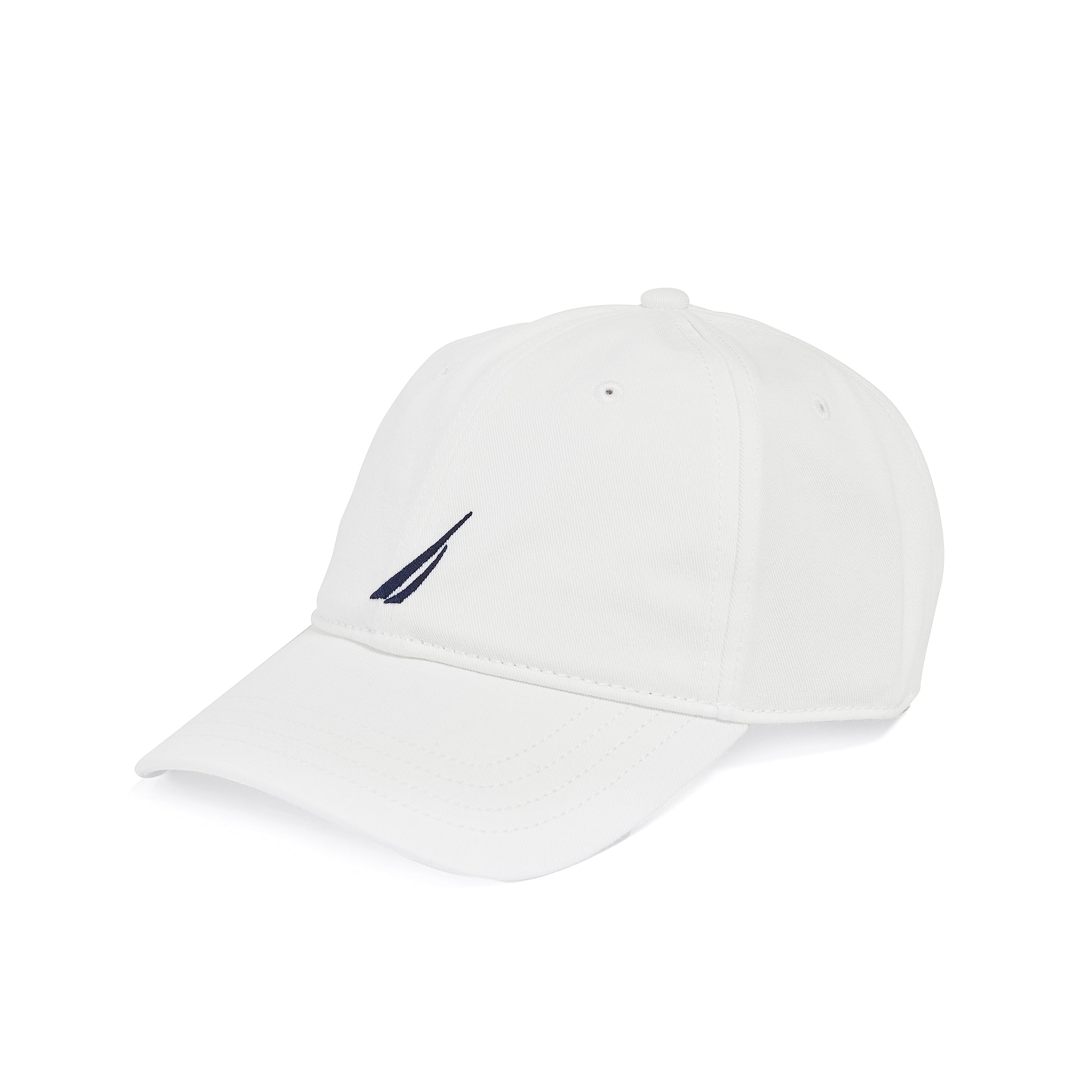 Nautica Mens Twill 6-Panel Cap, White, One Size