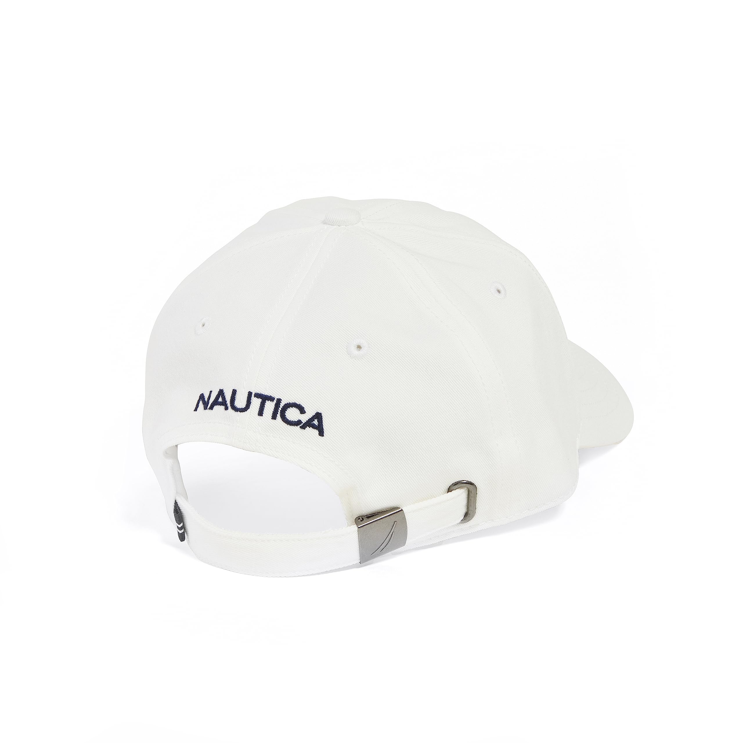 Nautica Mens Twill 6-Panel Cap, White, One Size