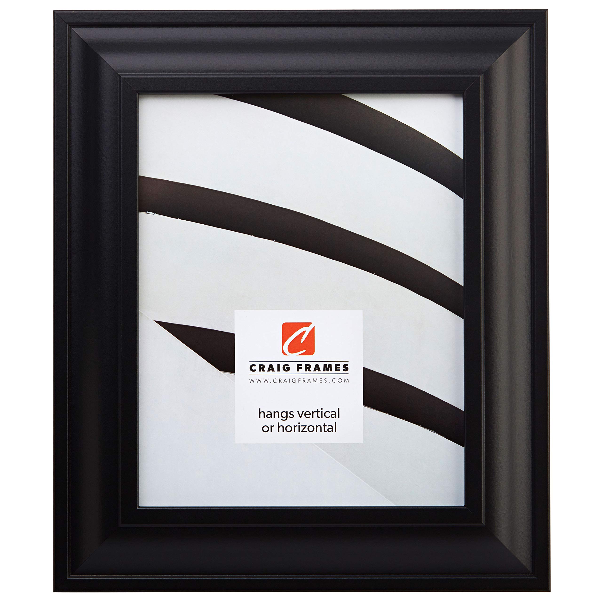 Craig Frames 21834700BK 11 by 14-Inch Picture Frame, Smooth Wrap Finish, 2-Inch Wide, Black