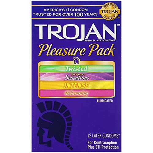 Trojan Pleasure Variety Pack Lubricated Condoms - 12 Count