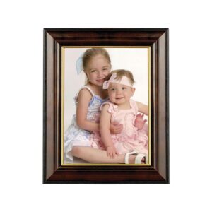 lawrence frames walnut and black wood picture frame, gold line, 8x10,brown