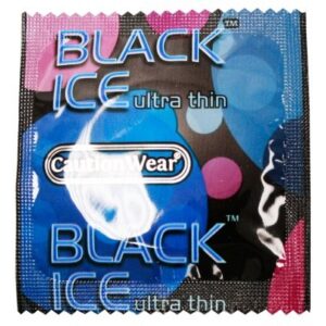 caution wear black ice ultra thin condoms 100-pack