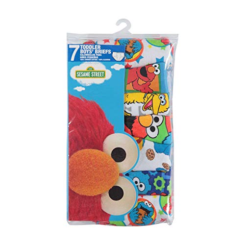 Sesame Street Boys 7-PK and 10-PK 100% Combed Cotton Underwear WithFavorites like Elmo, Cookie Monster and Big Bird in sizes 18M, 2/3T, 4T, Sesame 7pk, 2T/3T