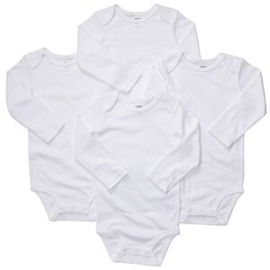 carter's long sleeve white onesies (24 month , 4 per pack)