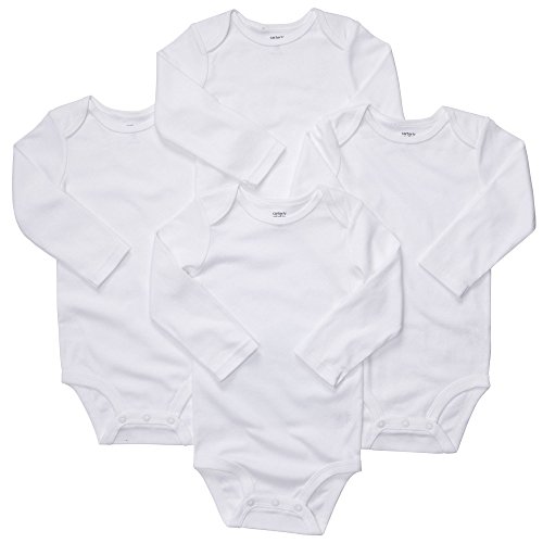 Carter's Long Sleeve White Onesies (24 Month , 4 Per Pack)