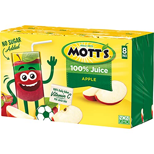 Mott's 100% Original Apple Juice, 6.75 Fl Oz Boxes, 32 Count (4 Packs Of 8), 2 Servings Of Fruit, 100% Fruit Juice, Gluten-free, Caffeine-free, Kosher, Contains No Artificial Colors Or Sweeteners