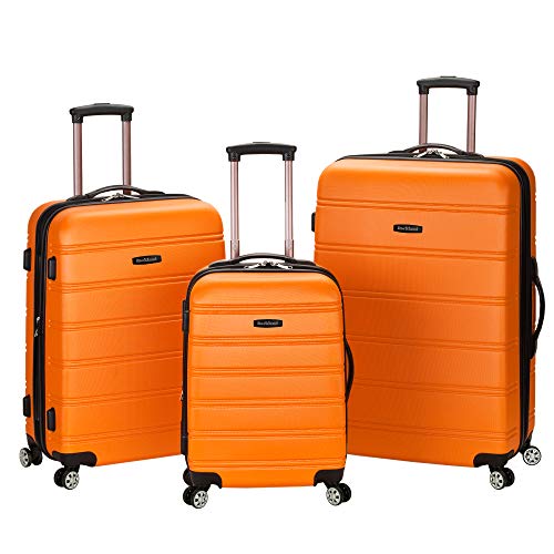 Rockland Melbourne Hardside Expandable Spinner Wheel Luggage, ORANGE, 3 Piece (20"/24"/28")