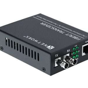 Networx® Gigabit Ethernet Fiber Media Converter - UTP to 1000Base-SX - ST Multimode, 5...