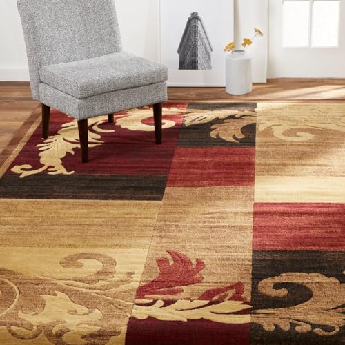 Home Dynamix Catalina Pierre Contemporary Modern Area Rug 7'10"x10'2" Geometric Brown Red Beige