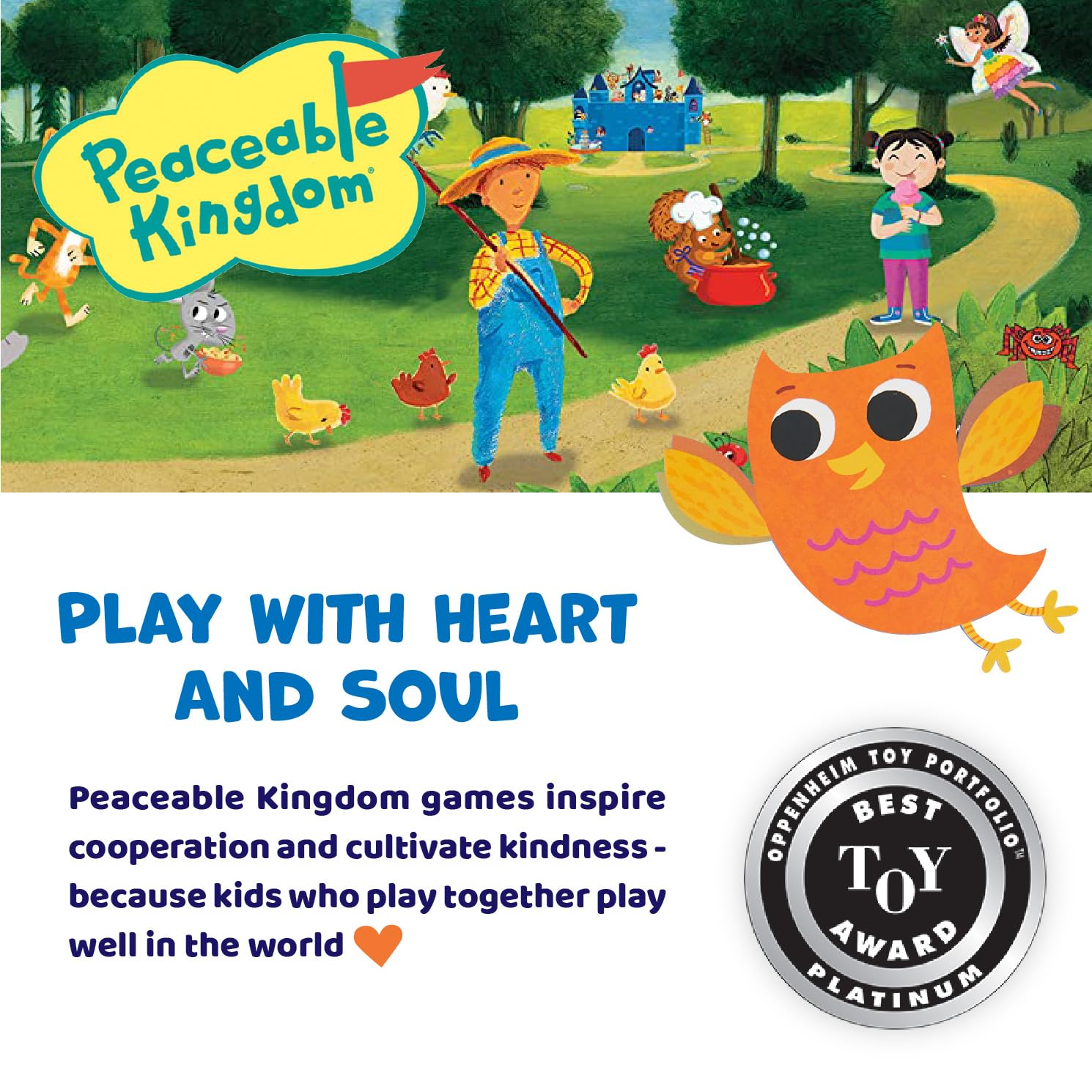 Peaceable Kingdom Hoot Owl Hoot Cooperative Color Matching Game for 2 to 4 Kids Ages 4+