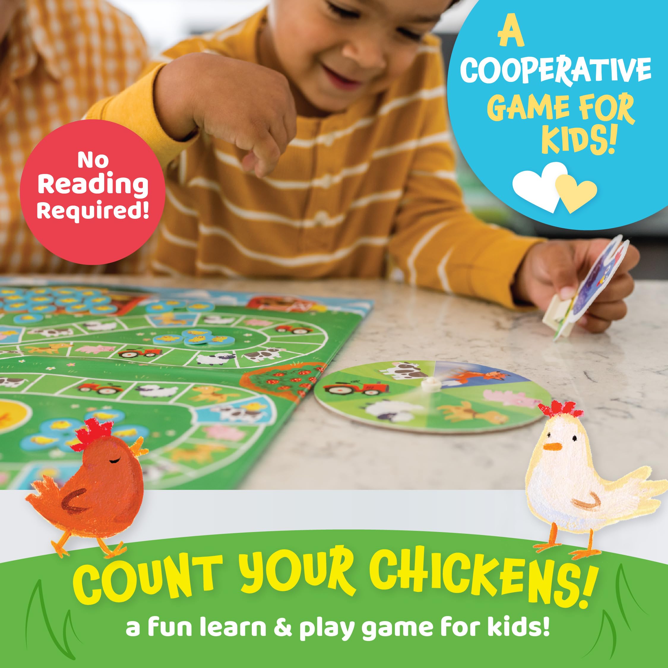 Peaceable Kingdom Count Your Chickens Award Winning Cooperative Counting Game for 2 to 4 Kids Ages 3+