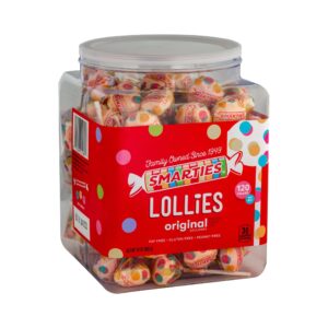 smarties double lollies | gluten free, peanut ,fat free assorted fruity flavors, low calorie perfect for birthdays parties made by us candy company since 1949 - 34 oz 120 count lollipops