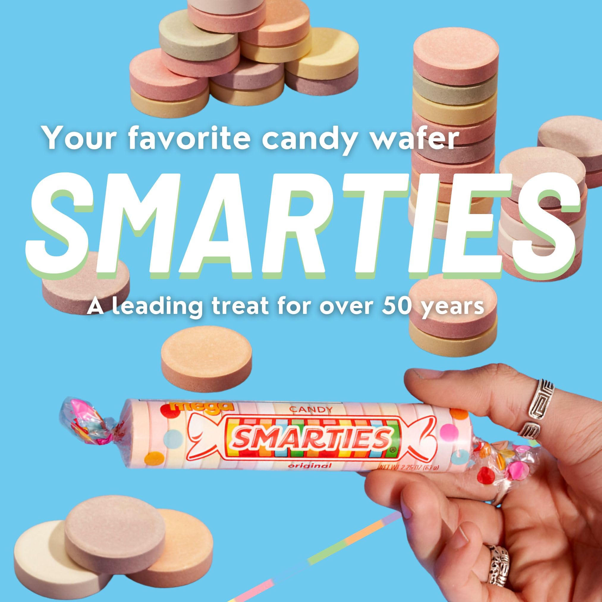 Smarties Double Lollies | Gluten Free, Peanut ,Fat Free Assorted Fruity Flavors, Low Calorie Perfect for Birthdays Parties Made by US Candy Company Since 1949 - 34 oz 120 Count Lollipops