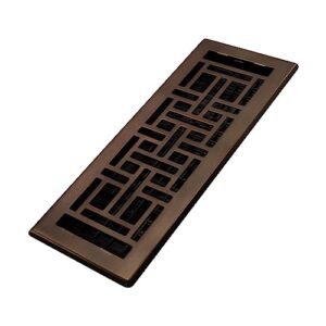 decor grates ajh412-rb oriental floor register, 4x12 inches, rubbed bronze finish