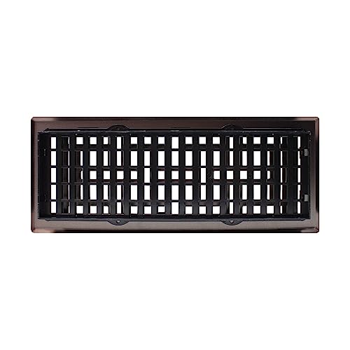 Decor Grates AJH412-RB Oriental Floor Register, 4x12 Inches, Rubbed Bronze Finish