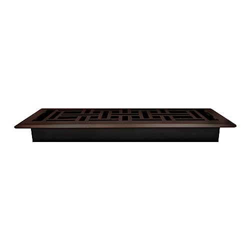 Decor Grates AJH412-RB Oriental Floor Register, 4x12 Inches, Rubbed Bronze Finish