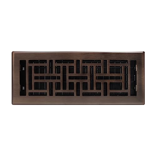 Decor Grates AJH412-RB Oriental Floor Register, 4x12 Inches, Rubbed Bronze Finish